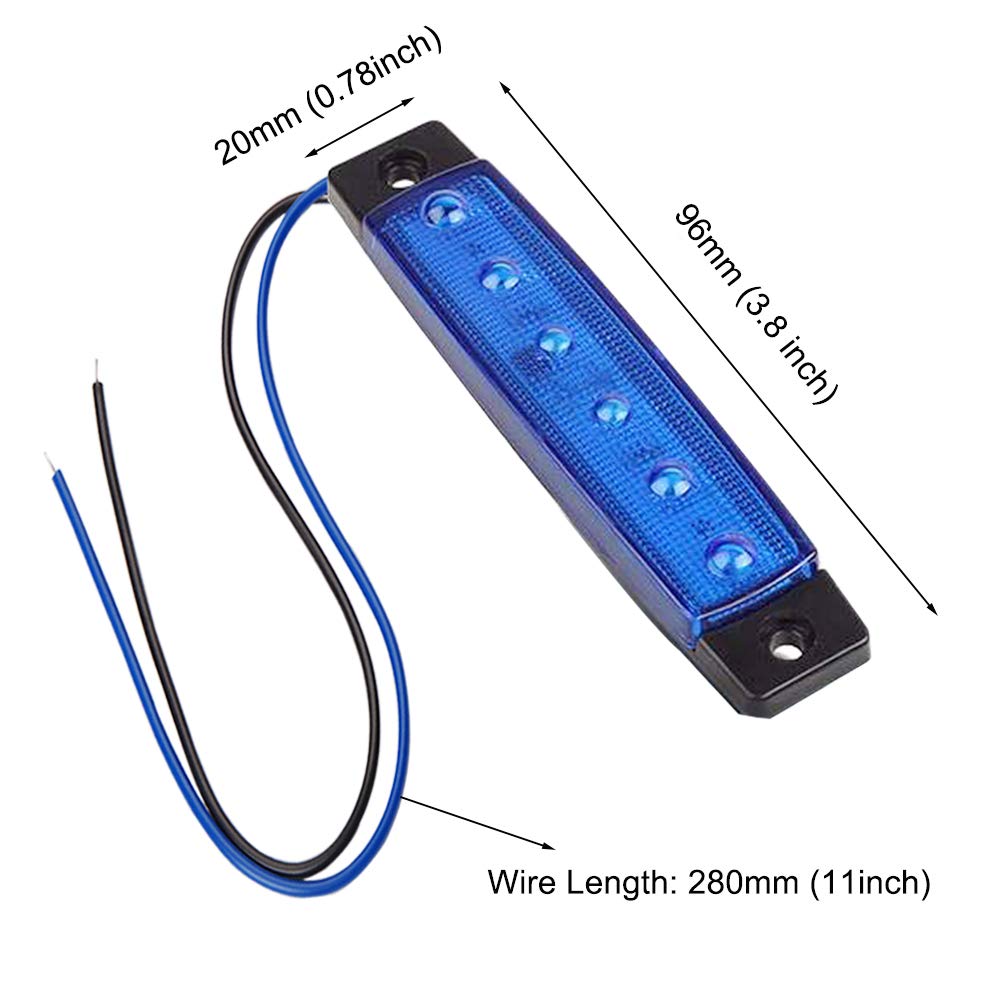 HONG 111 Marine Boat Lights, Utility Led Interior Lights for Boat Deck Courtesy Cockpit Decoration Light, 12V Waterproof Boat Navigation Lights for Bow and Stern, Kayak Lights (10 Pack) (Blue)
