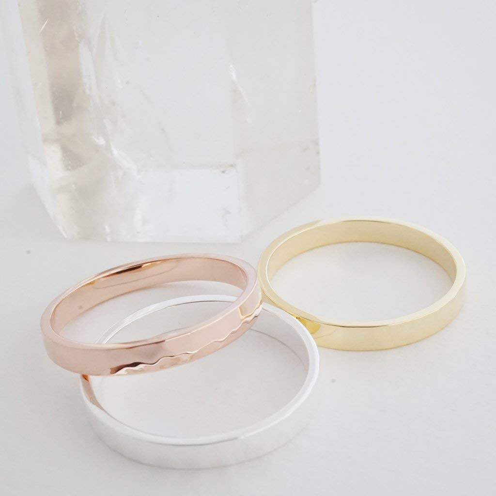 Honeycat Hammered Boyfriend Ring Rose Gold 7