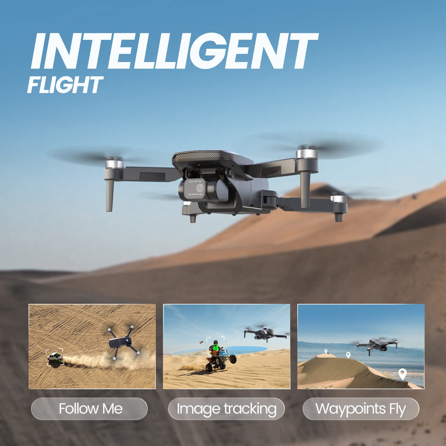 Holy Stone GPS Drone for Adults with Rock Steady Camera 4K Photo 2-axis Gimbal,HS360 FPV Quadcopter for Beginners,Brushless Motor,46Mins Flight Time,Long Range,5GHz Wifi,Follow Me,Auto Return Home