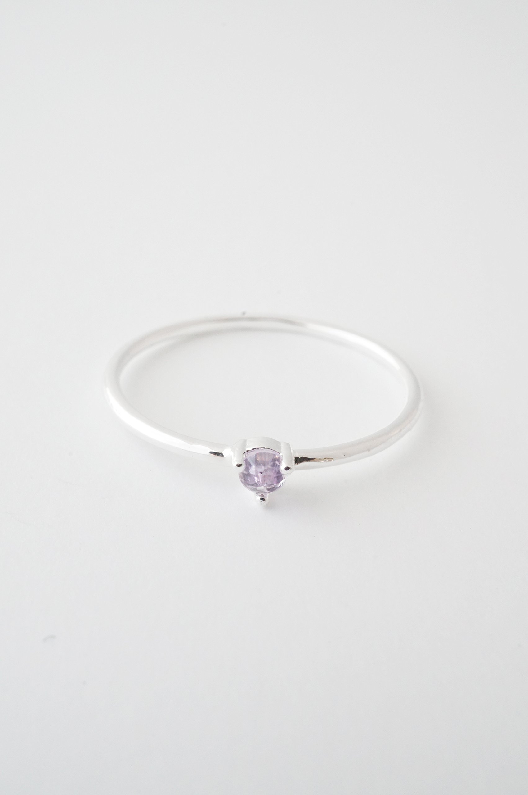 Honeycat Purple Amethyst Crystal Point Ring in Gold, Rose Gold, or Silver | Minimalist, Delicate Jewelry (Silver, 7)