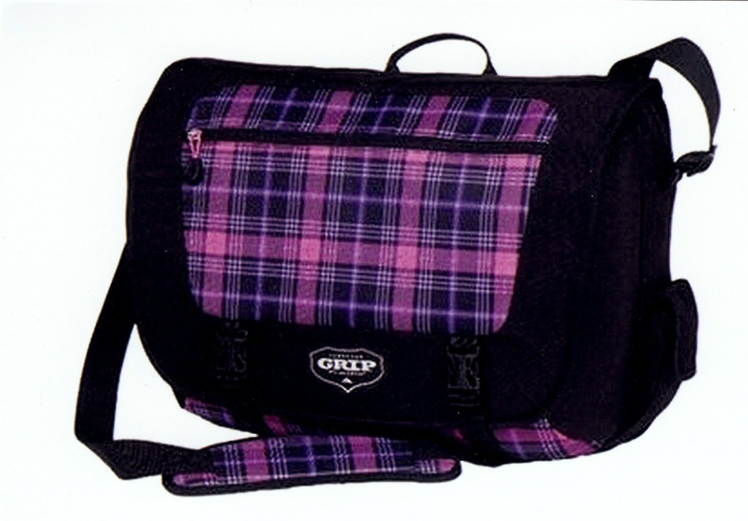 Grip by High Sierra Payback Messenger Bag - Pink Plaid/Black