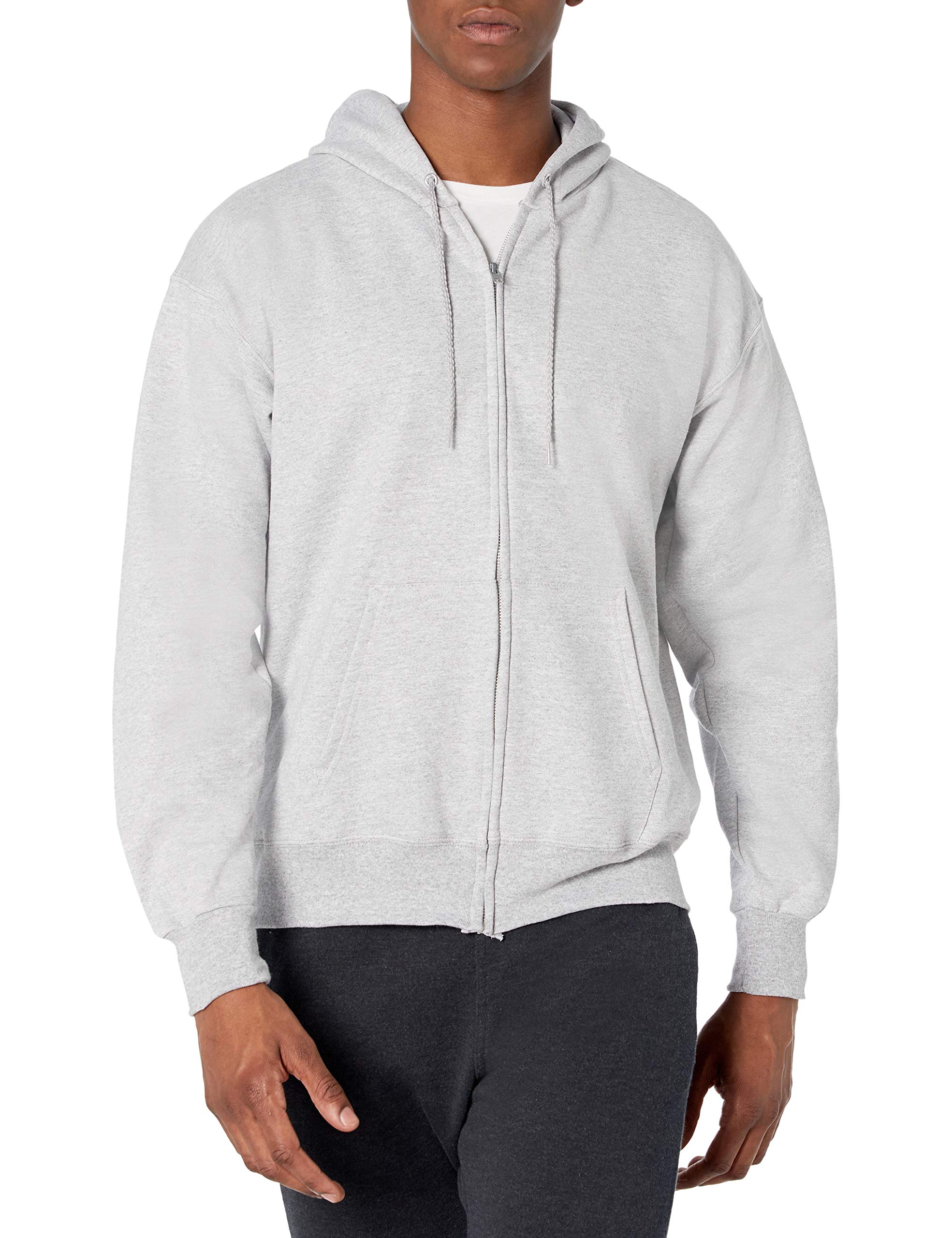 Hanes Men's Full Zip Ultimate Heavyweight Hoodie, Light Steel, X-Large