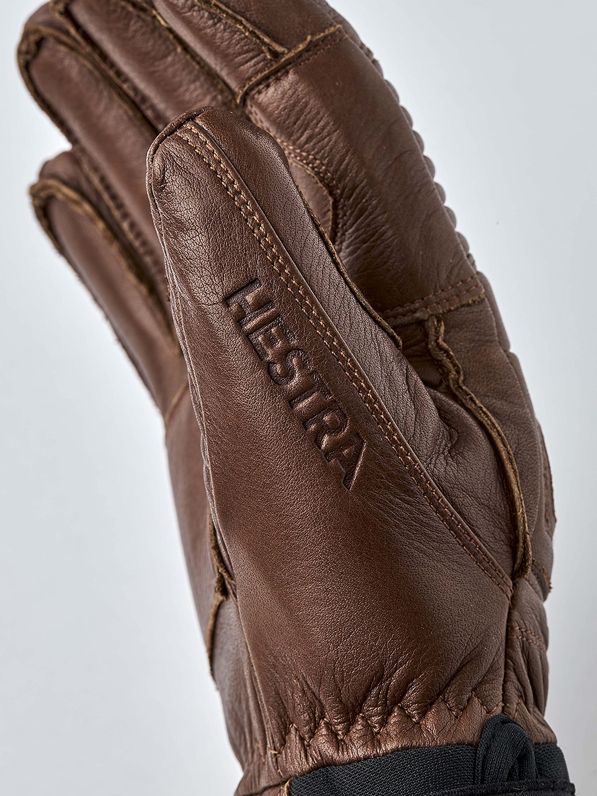 Hestra Mens Ski Gloves: Fall Line Winter Cold Weather Leather Gloves, Brown, 10