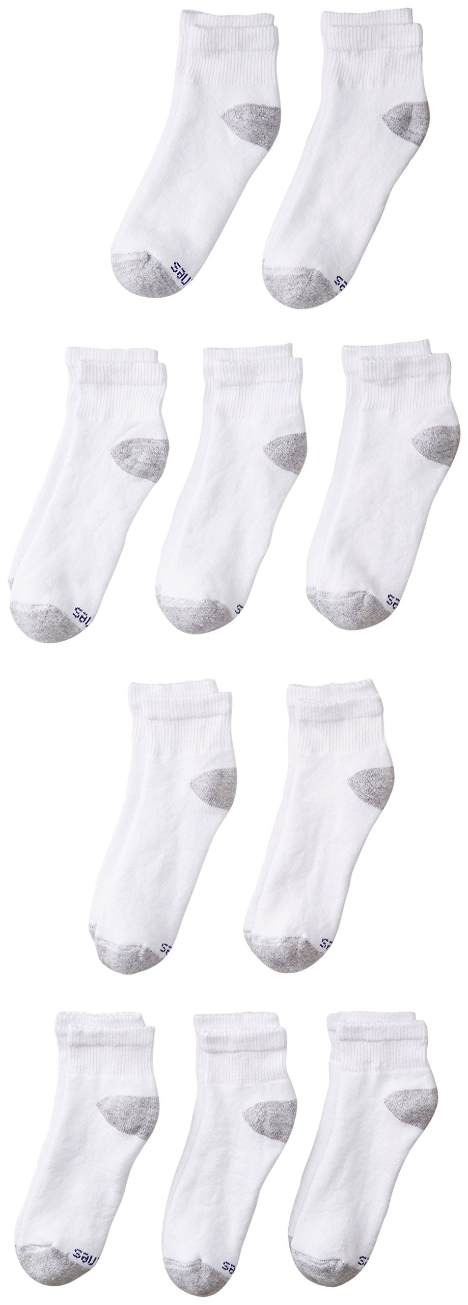 Hanes Ultimate Boys' 10-Pack Low-Cut Socks, White, Medium - Shoe Size: 9-2.5
