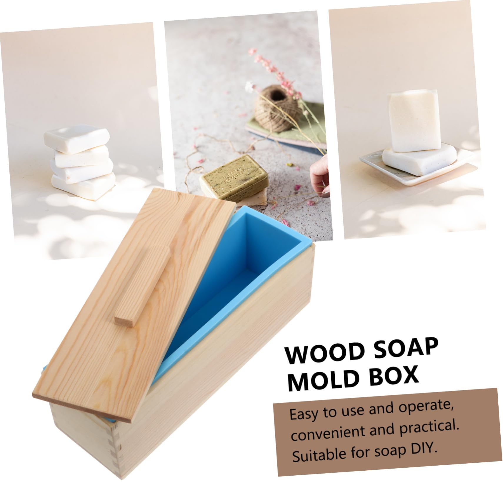 HEALEEP Box soap mold soap mould wooden soap making supplies ice cube tray rectangular loaf DIY dessert moulds cupcake pastry cake soap DIY soap making kit making soap chocolate toast