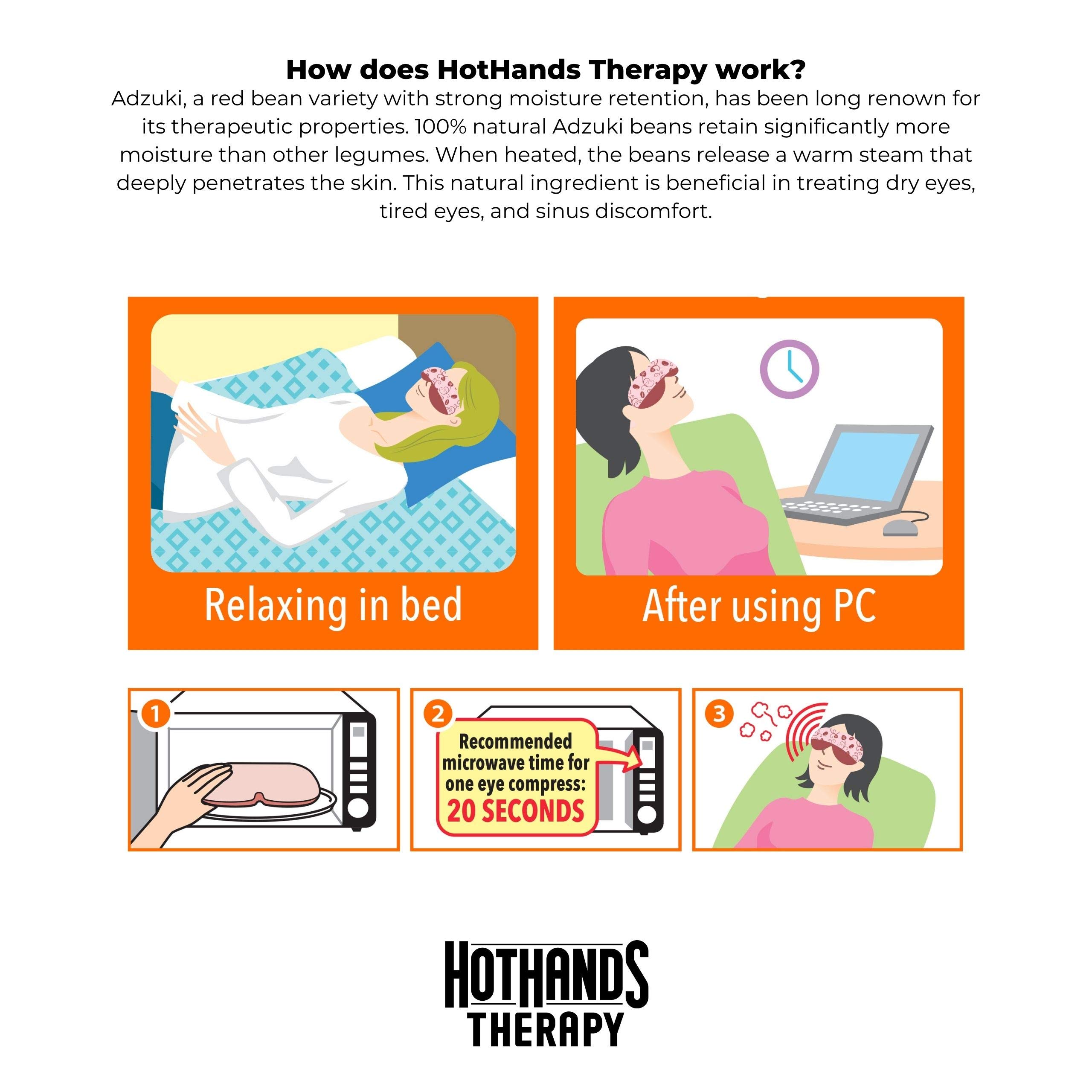 HotHands Steam Therapy Unscented Reusable Eye Pillow, Red, One Size