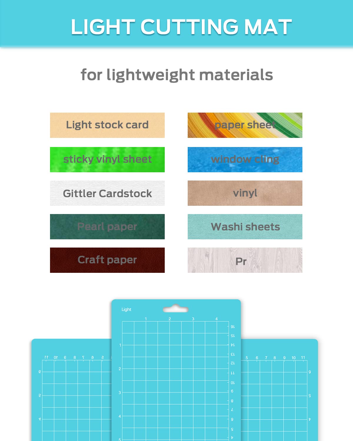 Gwybkq Cutting Mat for Cricut Joy(4.5x6.5 Inch,6 Mats) Adhesive Light Cutting Mats Replacement Accessories Blue