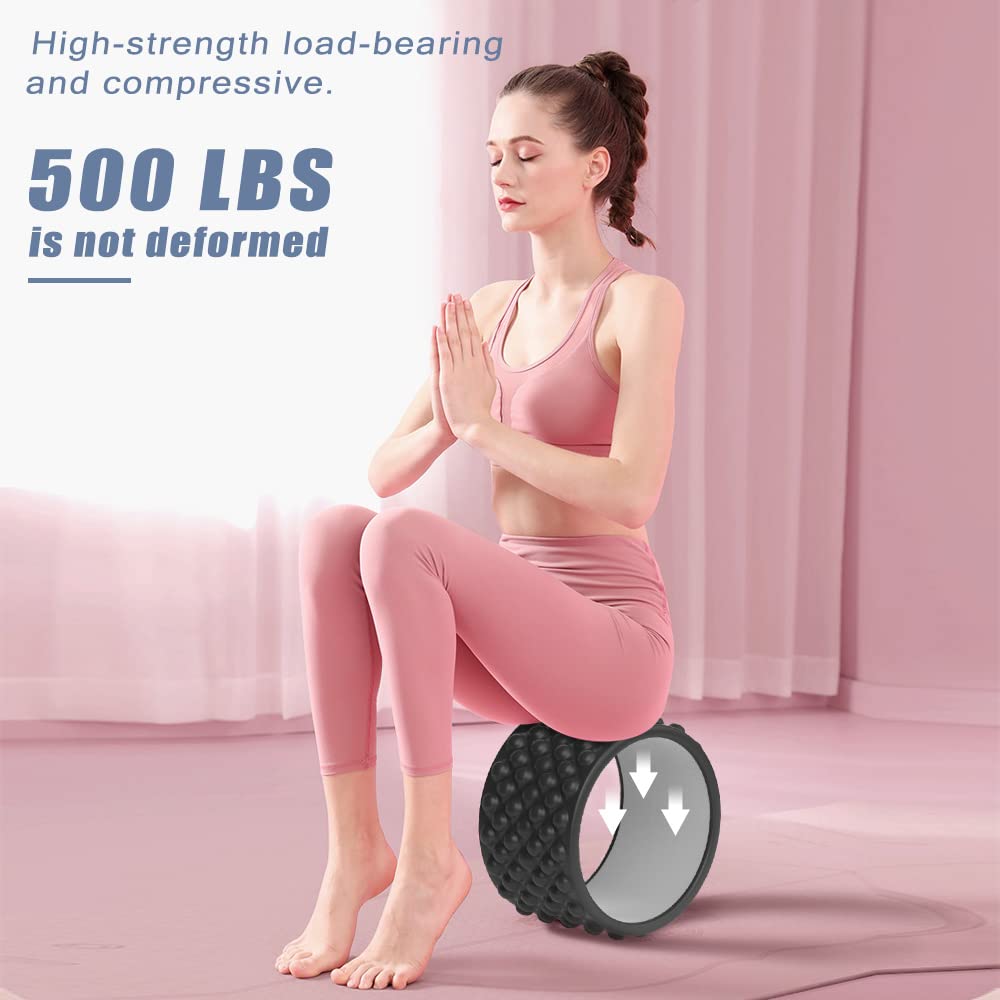 Kipika Foam Roller with Peanut Massage Ball, Yoga Wheel, Back Roller for Back Pain Relie, Muscle Treatment and Back Cracking, 12" Height 7" Width