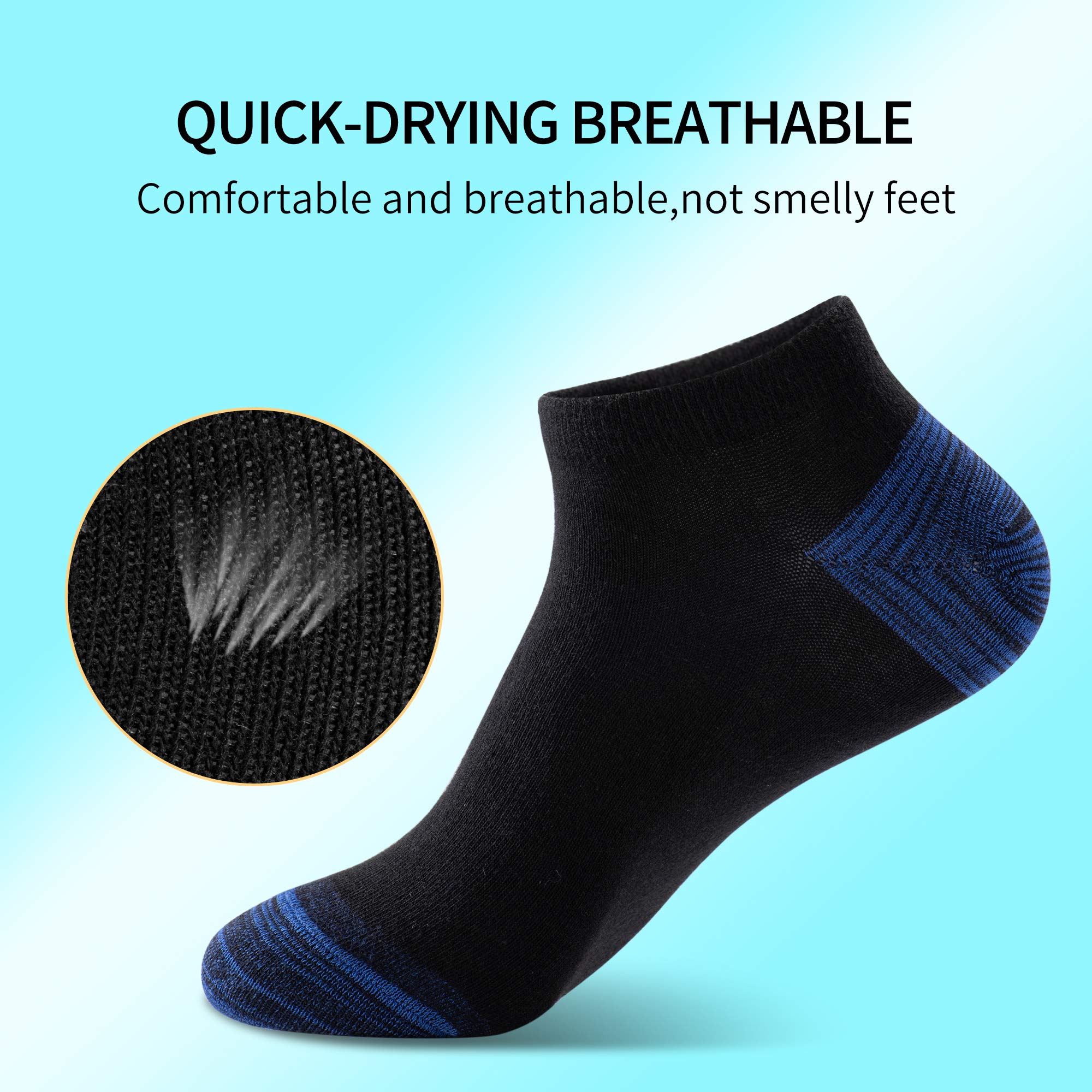 IEOVIEE Women Ankle Athletic Socks Casual Running Low Cut Socks Soft Cotton No Show Sock for US Size 7-12(6 Pairs)