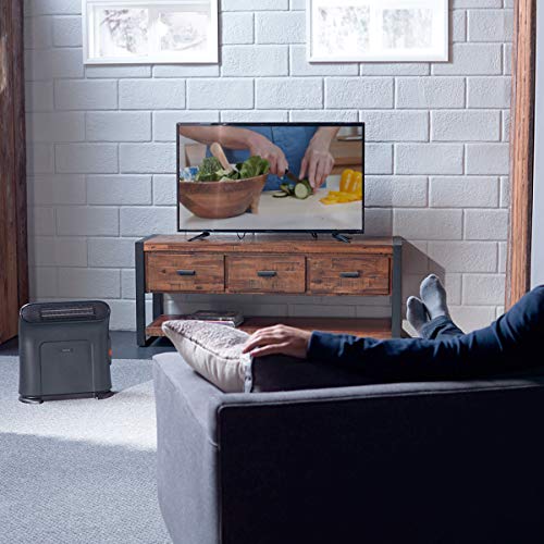 Honeywell EnergySmart ThermaWave Ceramic Space Heater, Black – Energy Efficient Ceramic Heater with Two Heat Settings and Slim Tower Design
