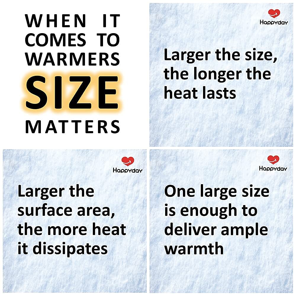 Happyday Hand Warmer 16 Hour β 30 Individual Disposable Warmers (Large Size: 5.5β x 4.1β) β Instant Heat and Lasts Up to 16 Hours