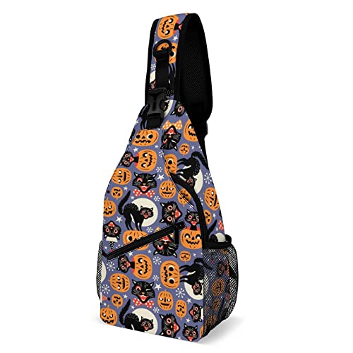 VSOFMY Sling Bag for Men Women Crossbody Sling Backpack Bag for Travel Hiking Daypack Chest Bag Halloween