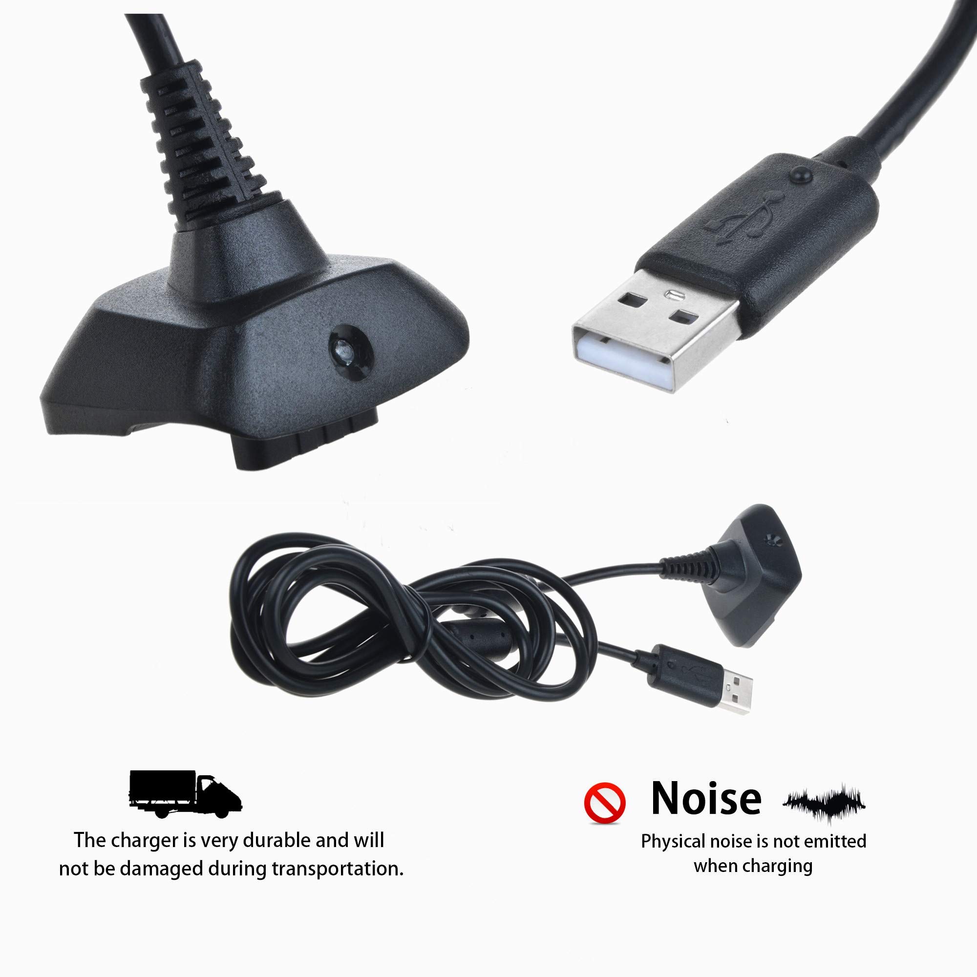 HISPD 2X Charger USB Cable for Xbox 360 Battery Pack Rechargeable Wireless Controller