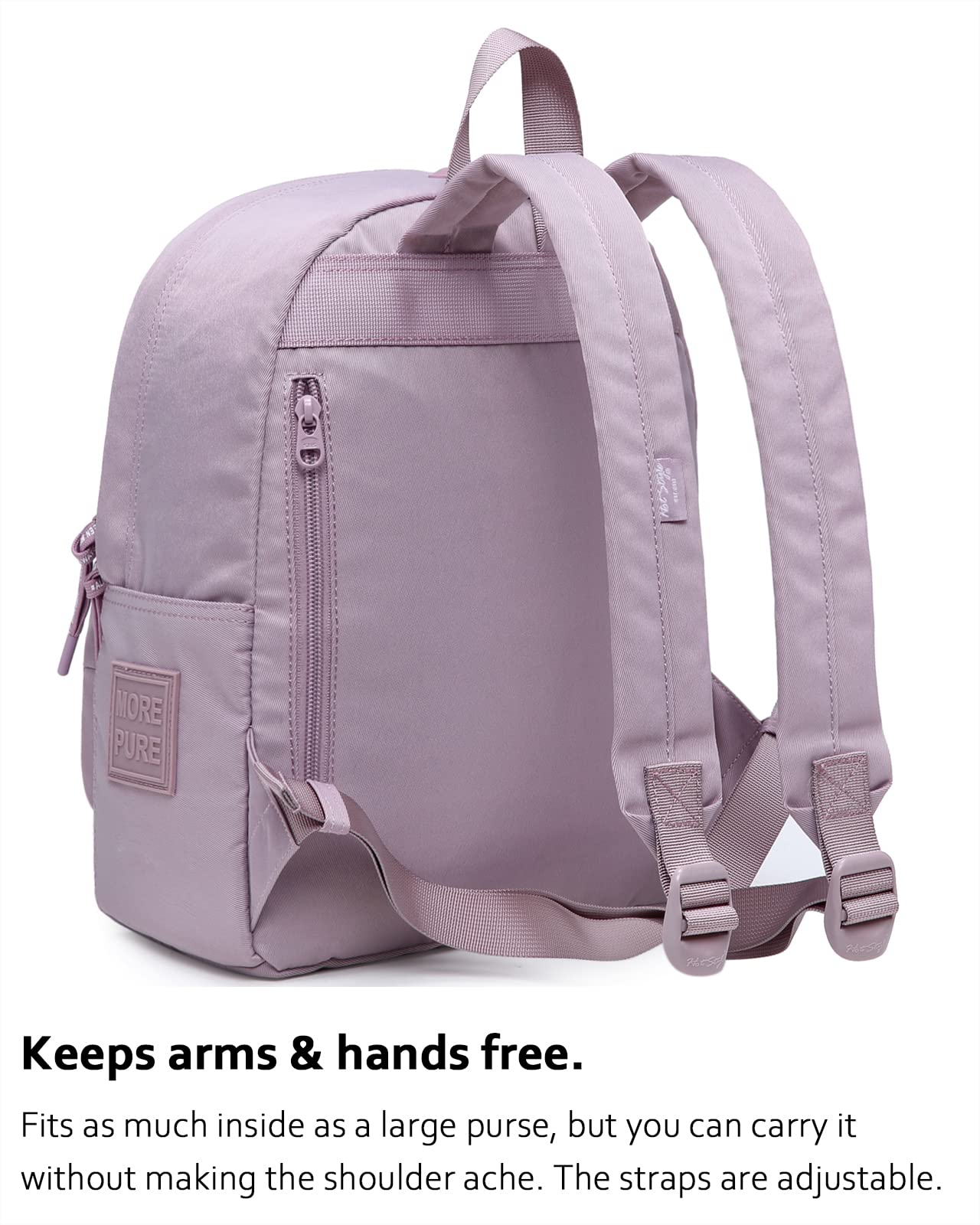 HotStyle MOREPURE 225s Small Backpack Purse for Women & Girls, Cute for Work Travel Everyday, Lavender