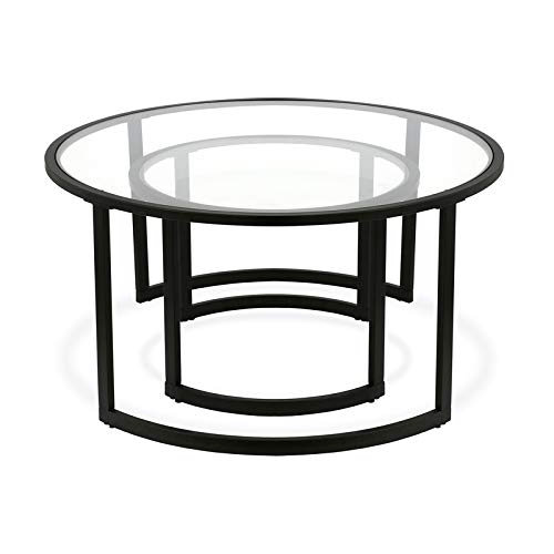 Henn&Hart 18.5" Nested Round Metal Black Coffee Table Black Bronze