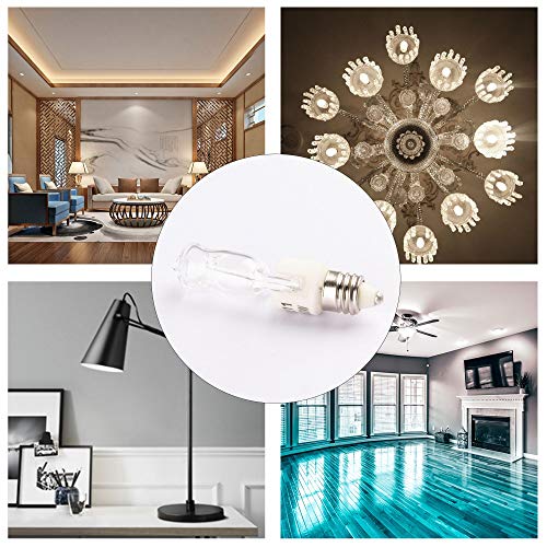 haraqi 4 Pack JD E11 120V 50 Watt Halogen Bulbs,Mini Candelabra Bulbs for House Lighting Fixtures,Ceiling Lamps,Table Lamps,Cabinet Lighting