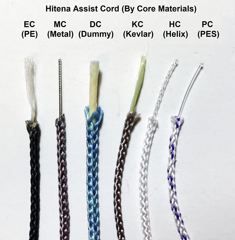Hitena Assist Cord - PC (Polymer Core) UV Yellow. Multi-Layer Assist Cord for Jigging Setup. Polymer Core with Strong Sping-Back Action to Minimize Line Tangle