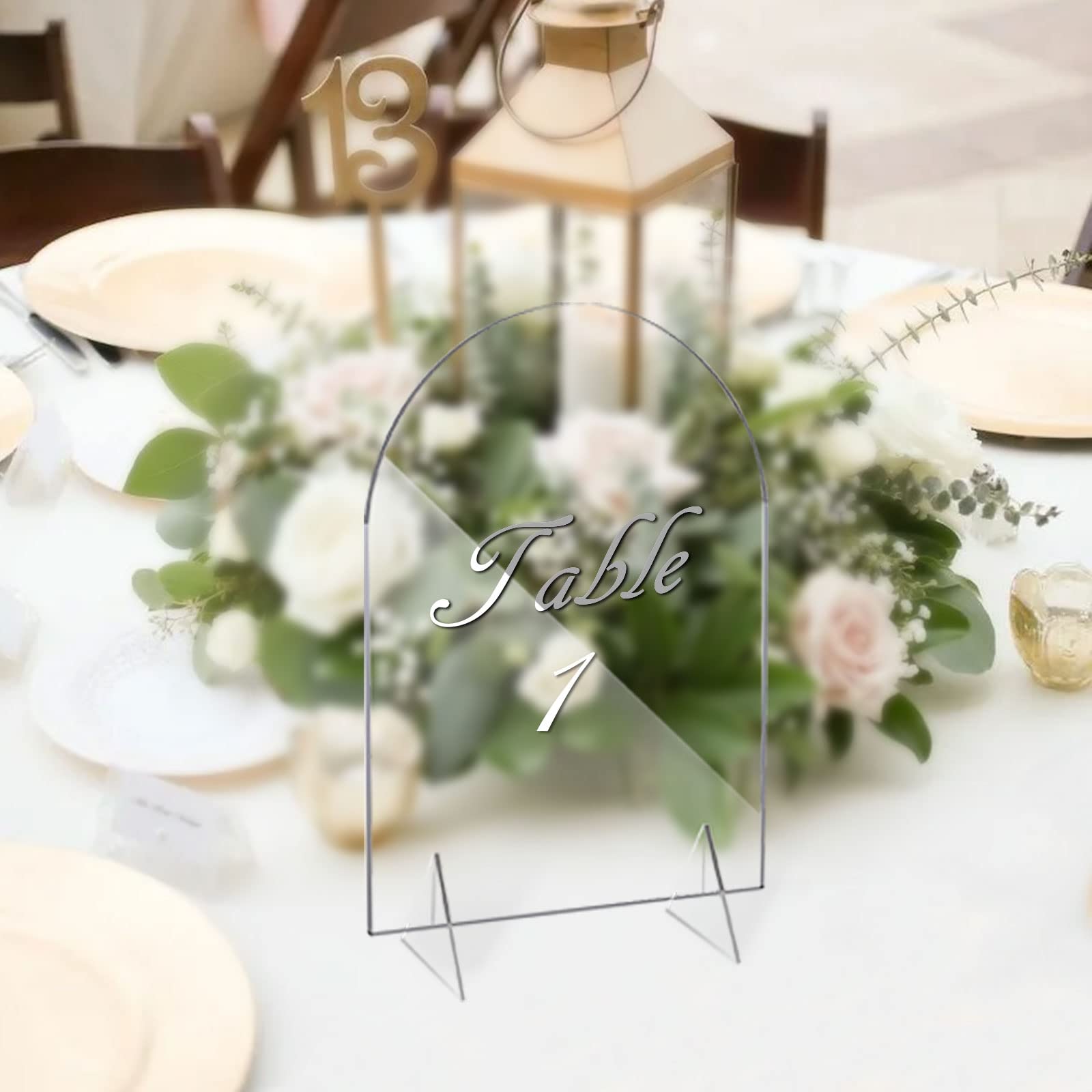 Wedding Table Numbers, MIUYFcai 28 pcs Acrylic Table Numbers for Wedding 4x6 Inch, Sign and Holder, Perfect for Wedding, Reception, Centerpiece Decoration, Event, Party