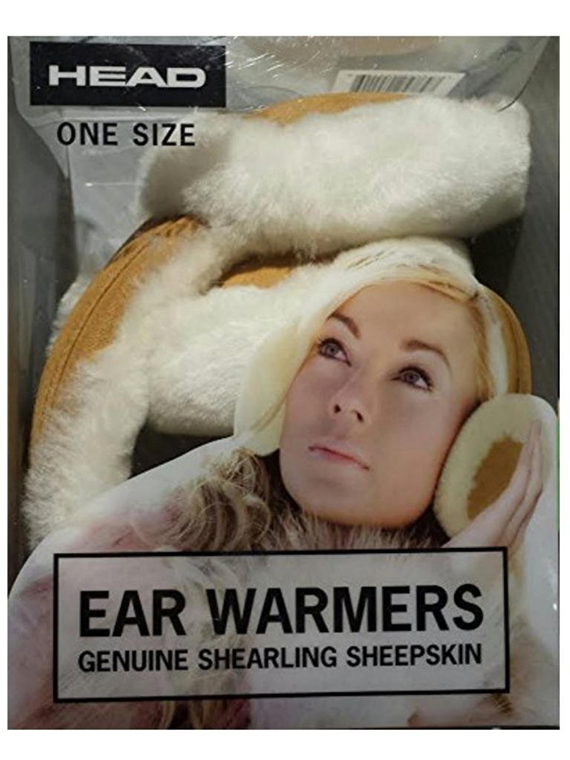 HEAD Womans Ear Warmers Earmuffs with Genuine Shearling Sheepskin One Size Fits All Tan