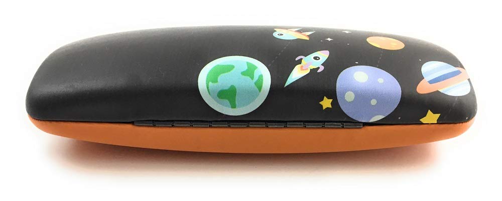 Hard Shell Glasses Case For Small Eyeglass Great Gift for Boys Girls Kids & Children (Brown)