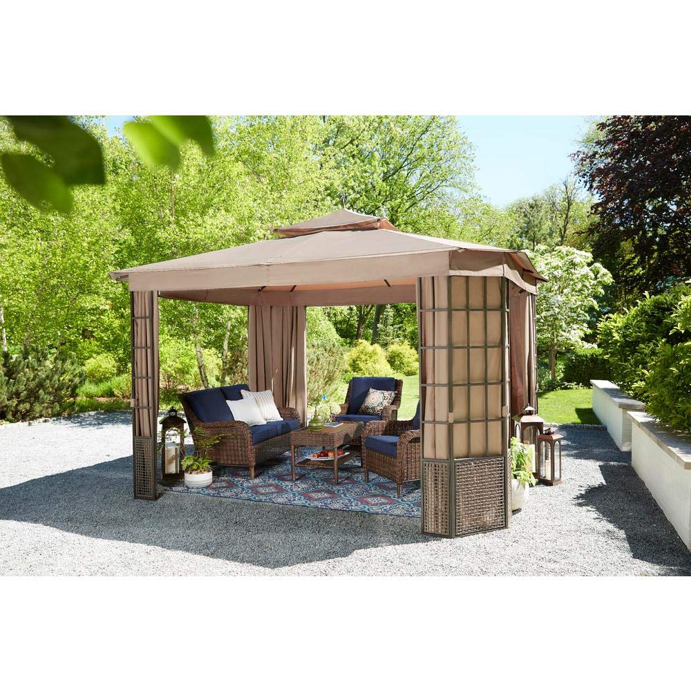 Hampton Bay Beacon Park Wicker Outdoor Swivel Lounge Chair (1, Brown)