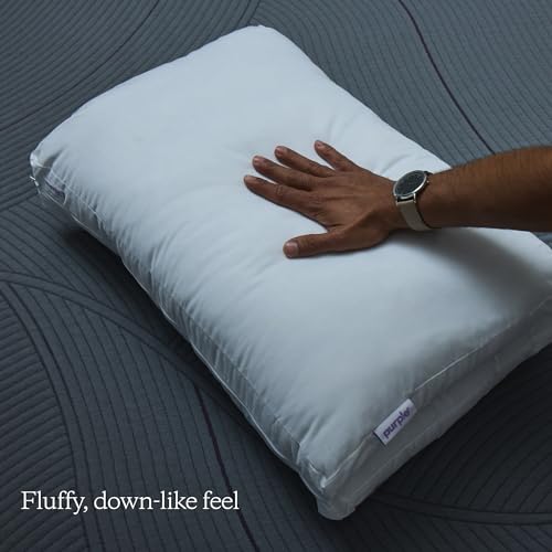 Purple TwinCloud Down Alternative Pillow | Adjustable Support for Soft or Firm Support, Perfect Side Sleeper Pillow, White, King
