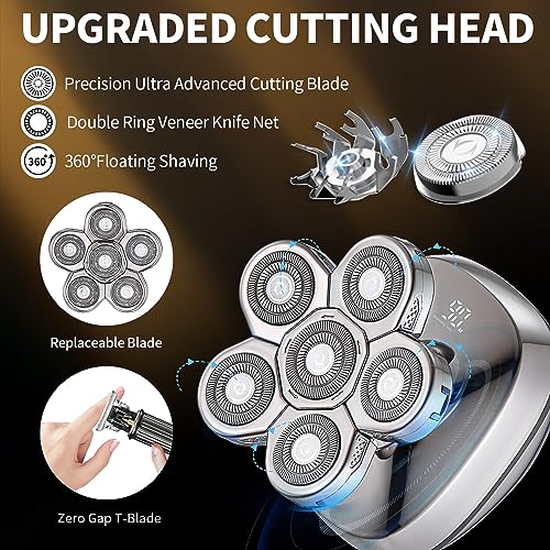 VOTMONI Head Shavers for Bald Men & Professional Barber Clippers Zero Gapped Hair Trimmer for Men, Rotary Bald Shavers Cordless Beard Trimmer Grooming Kit