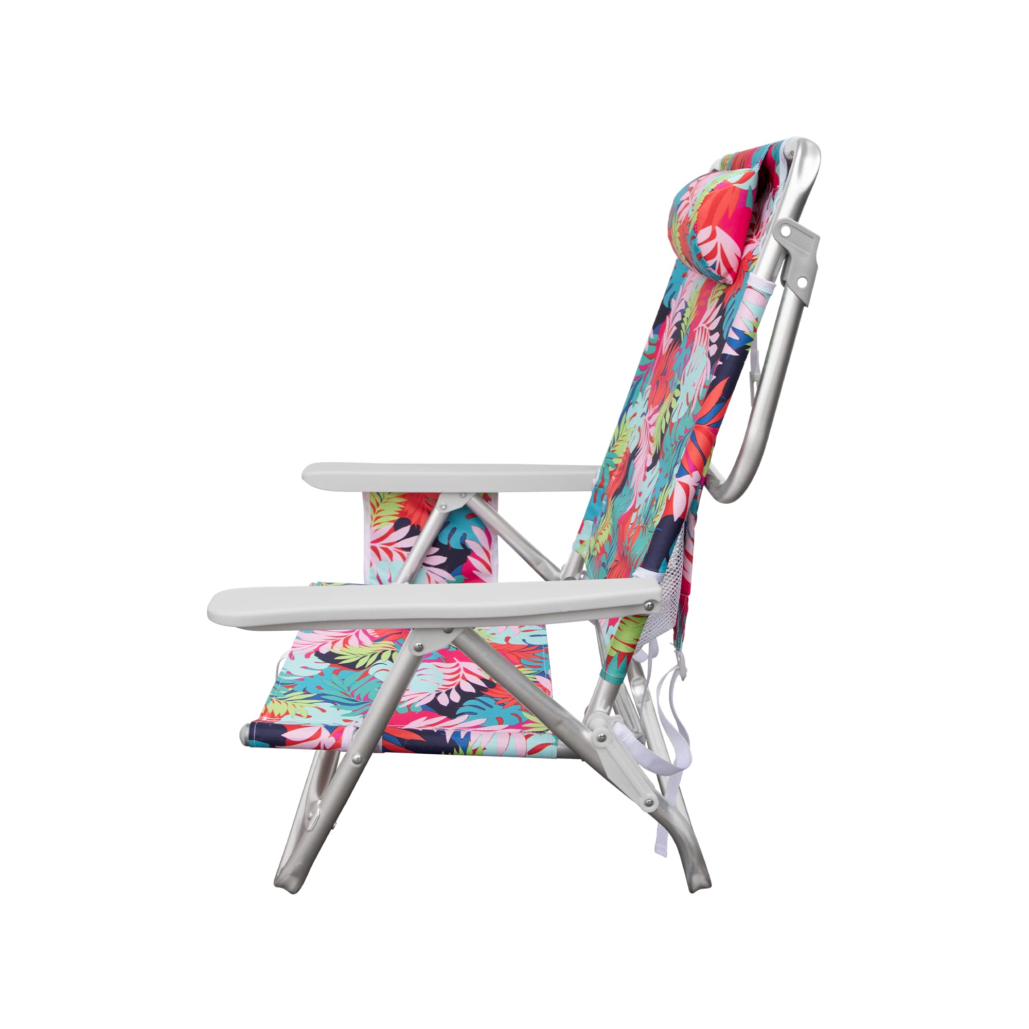 Hurley Backpack Beach Outdoor Chair, One Size,Lightweight,Alloy Steel, Coral Passion Fruit