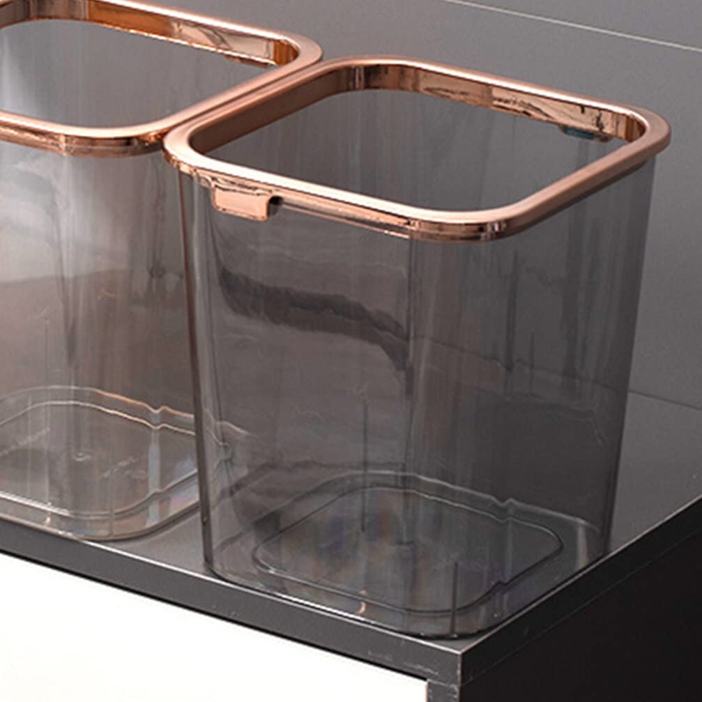 HOMSFOU Transparent Trash Can Plastic Trash Can Tabletop Trash Can Clear Trash Can Bathroom Adorable Waste Bin Trash Bin Retro Trash Can Belt Pressure Ring Accessories Office The Pet