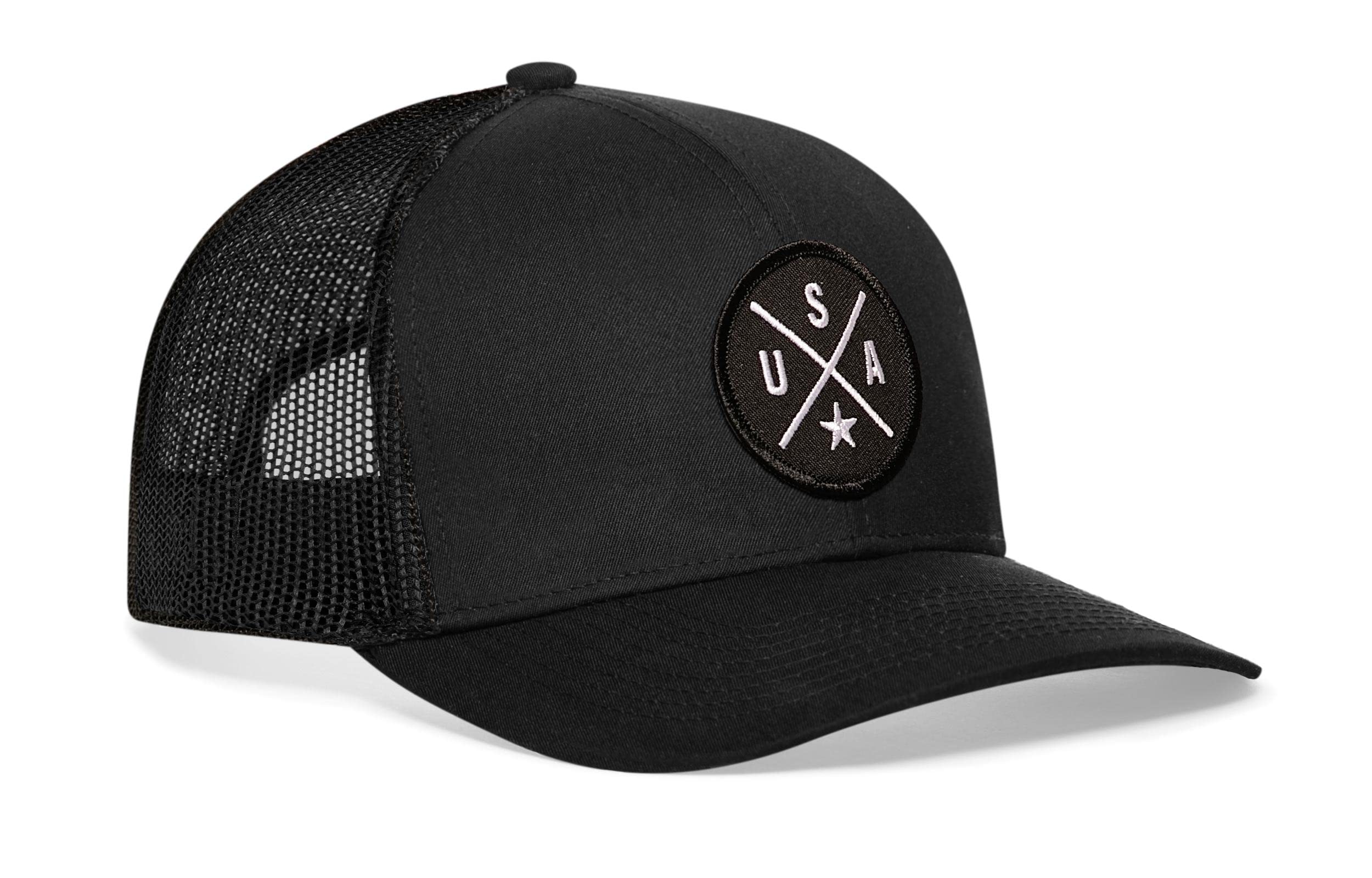 HAKA USA Hat – American Trucker Hat for Men & Women, Adjustable Baseball Cap, Mesh Snapback, Outdoor Golf Hat - Black
