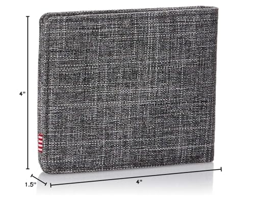 Herschel unisex adult Roy Rfid Bi Fold Wallet, Raven Crosshatch, One Size US