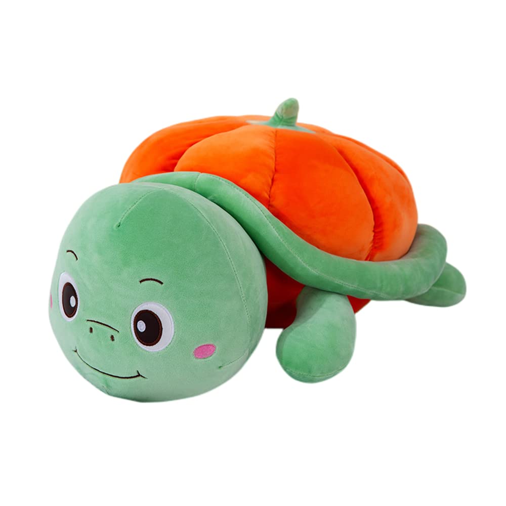 XIYUAN Stuffed Pumpkin Turtle Plush Toy, 20 inch Turtle Stuffed Animal, Turtle Plush Cuddly Soft Pillow, Marine Stuffed Animal, Turtle Plush Pillow(Orange)
