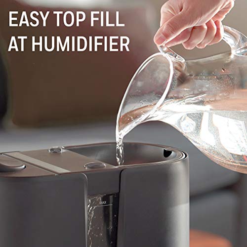 Honeywell Top Fill Cool Mist Humidifier Black Ultra Quiet with Auto Shut-Off, Variable Settings, Removeable Tank & Rotating Mist Nozzle for Medium to Large Rooms, Bedroom, Baby Room