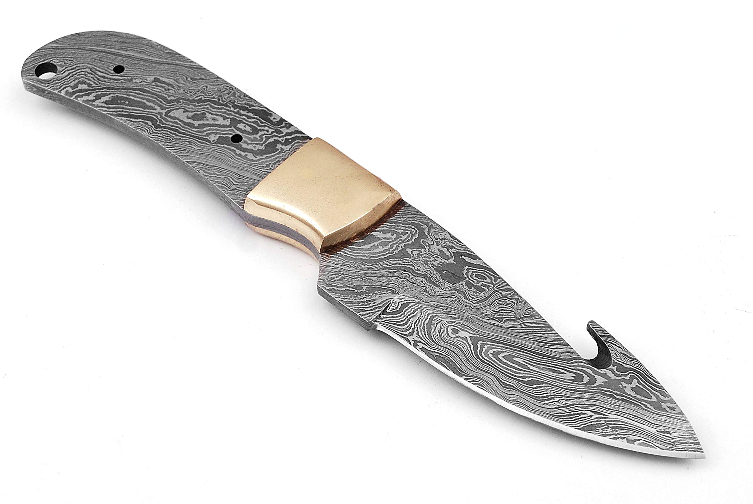 Hand Forged Damascus Steel Blank Blade 7.50" Guthook Hunting Knife Making Supplies by CANUSA | AB43
