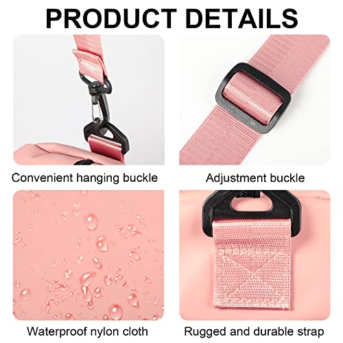 YSSOA Gym Bag for Women and Men, Waterproof Duffel Bag Shoes Compartment, Lightweight Carry, Pink, 19 Inch