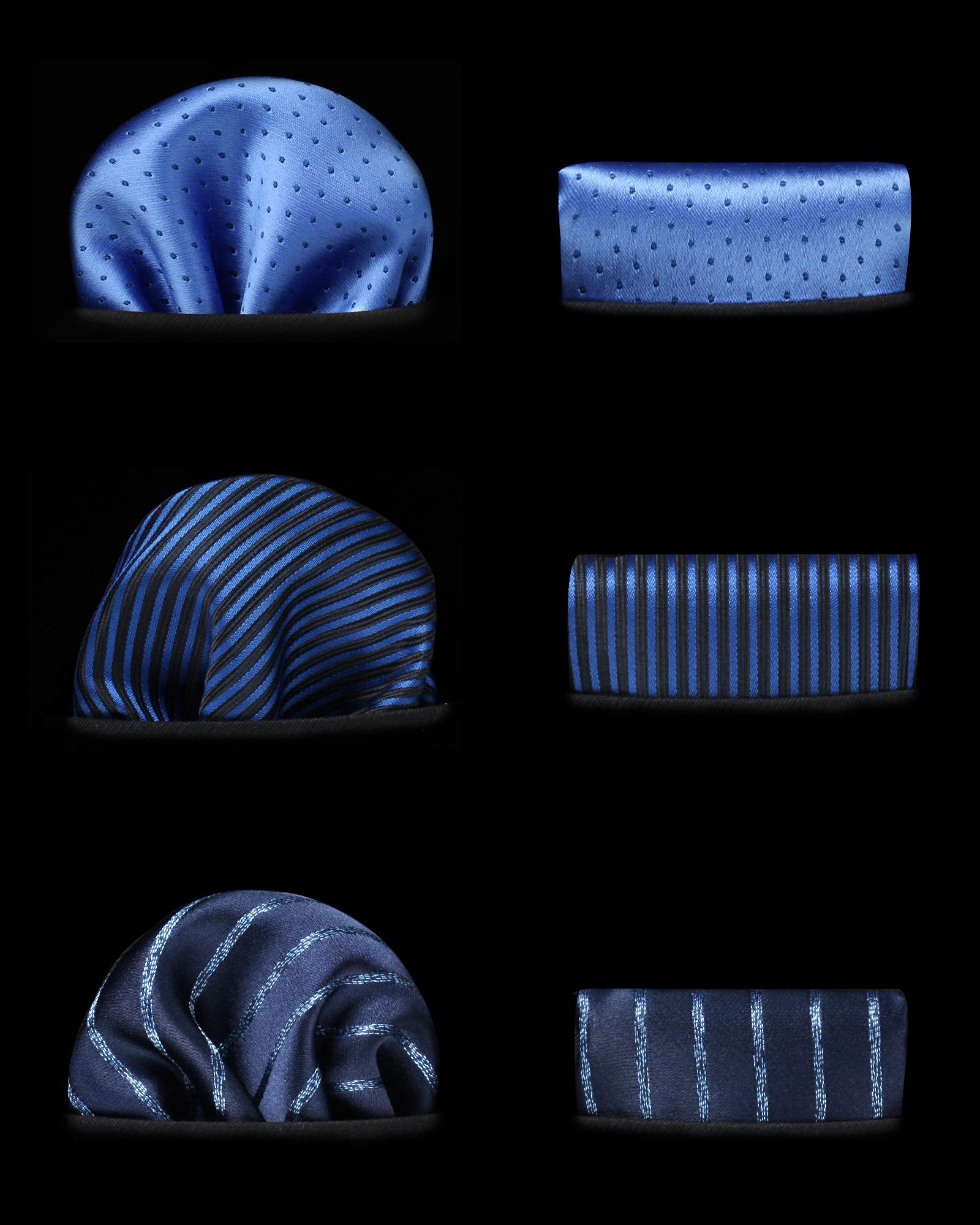 HISDERN Lot 3 PCS Ties for Men Business Ties and Pocket Square Sets with present Box Classic Silk Tie Collection & Handkerchief