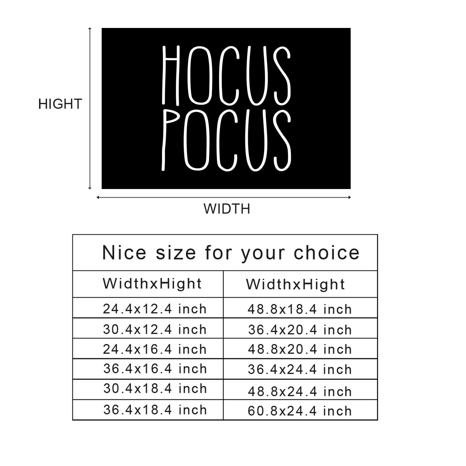 Hocus Pocus Fish Tank Stickers PVC Aquarium Background Easy Use Fish Backdrop Aquarium for Fish Tank Decoration 16.4x24.4 inch Halloween Long Font Black White Texture
