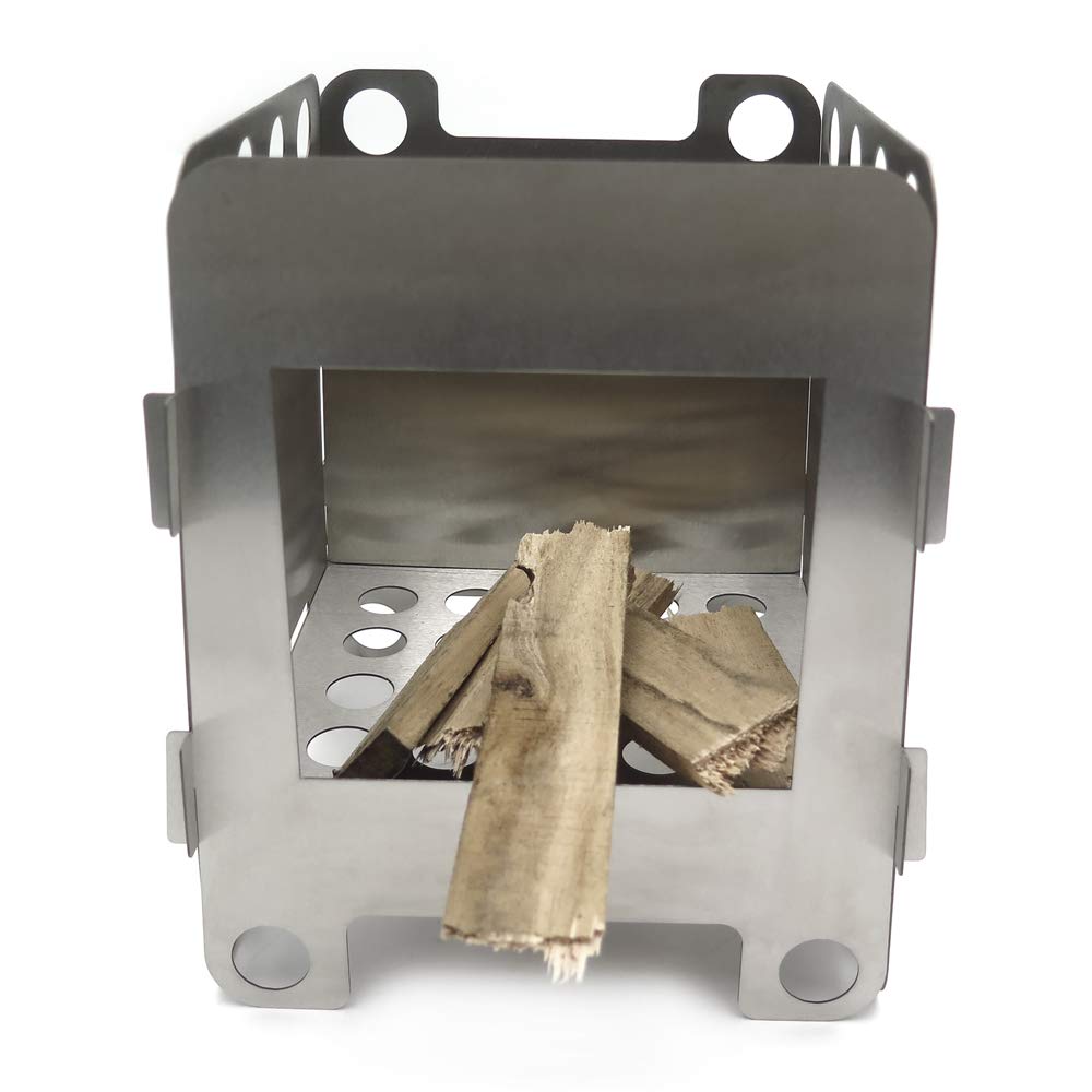 HTTMT- ET-Cook002-L- Folding Wood Stove Pocket Alcohol Stove Outdoor Cooking Camping Backpacking