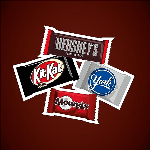 Hershey Assorted Dark Chocolate Flavored Snack Size, Candy Party Pack, 32.89 oz