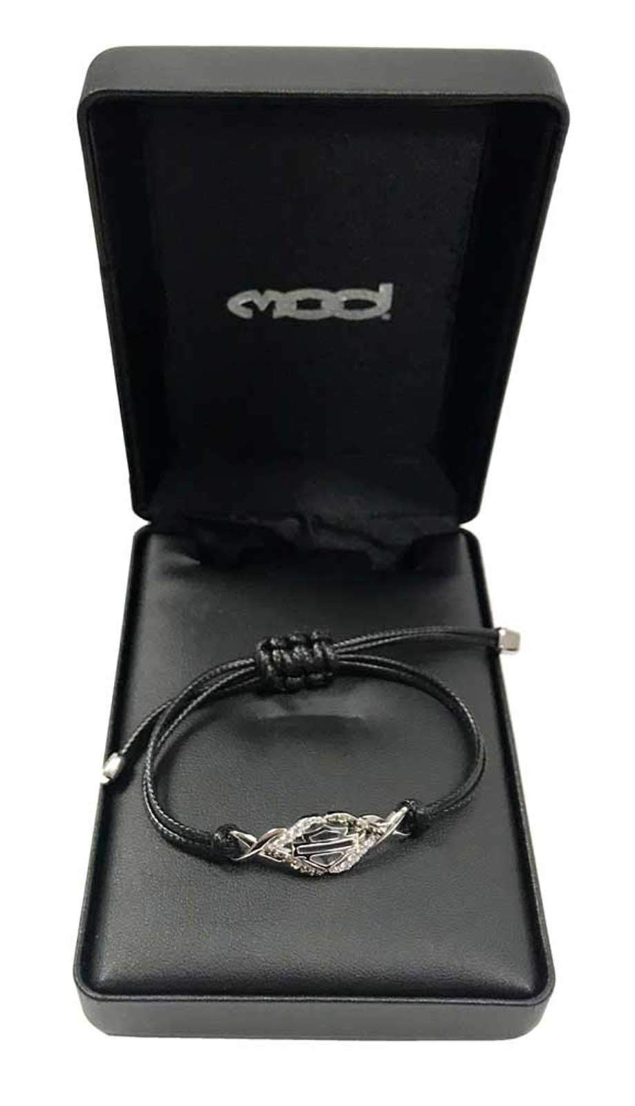 Harley-Davidson Women's Salt & Pepper Twist Embellished Bracelet HDB0400 (7.75)