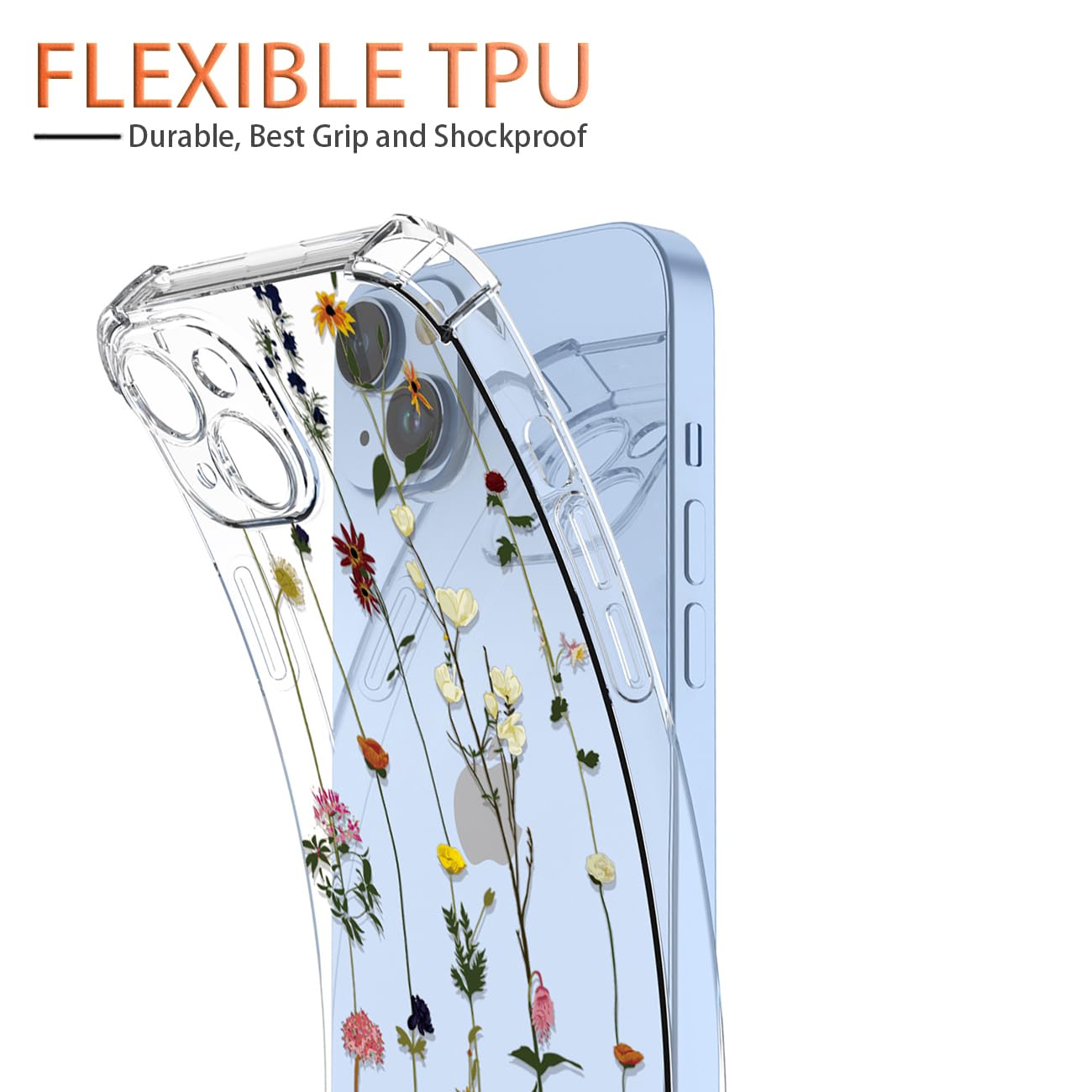 GTBDEKI Phone Case for Galaxy A40 Case,Samsung A40 SM-A405F Case with Screen Protector, Clear Case with Flower Garden Patterns Protective Phone Cover for Samsung Galaxy A40 Floral Garden