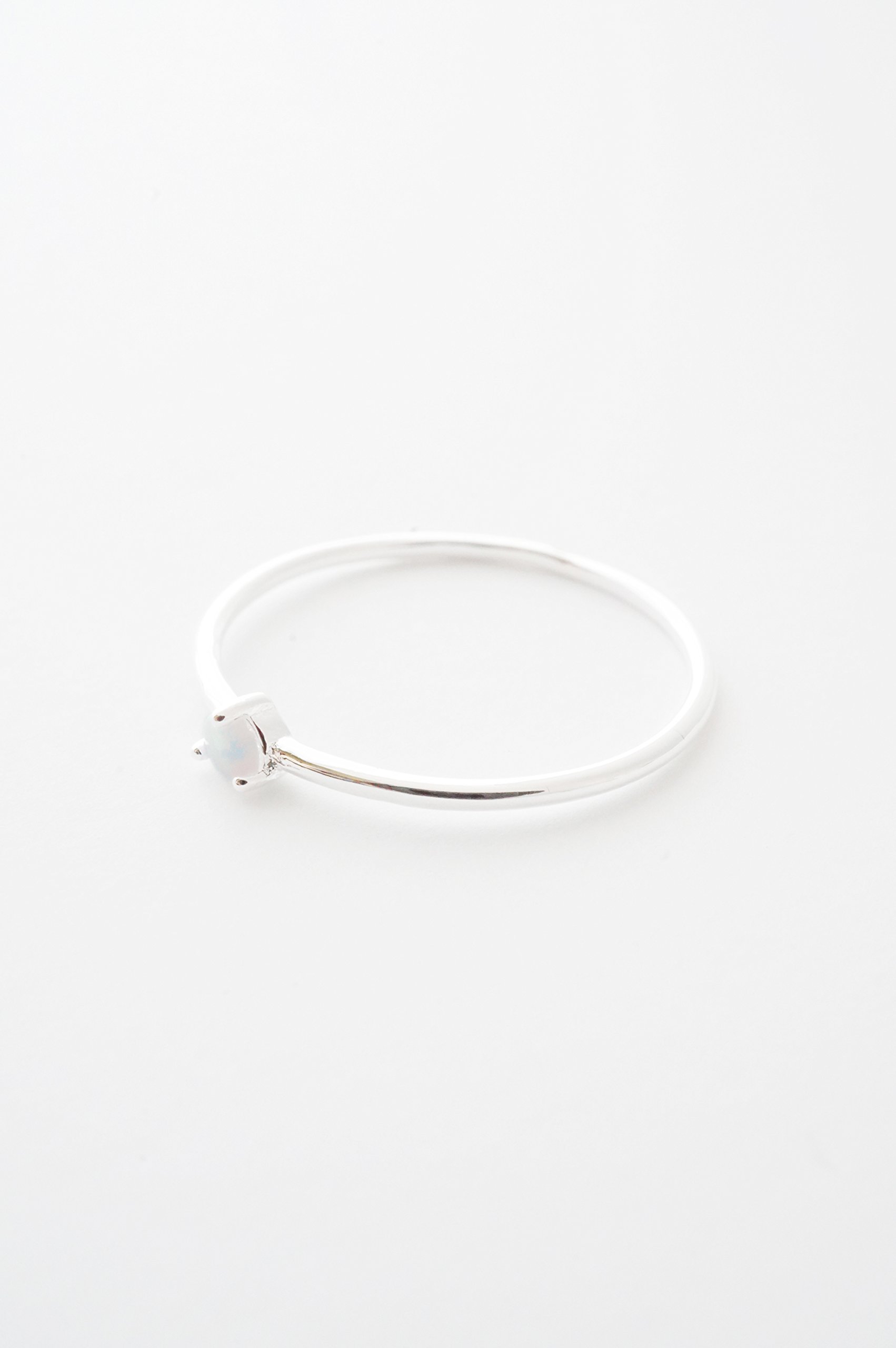 Honeycat Opal Orb Crystal Ring in Gold, Rose Gold, or Silver | Minimalist, Delicate Jewelry (Silver, 6)