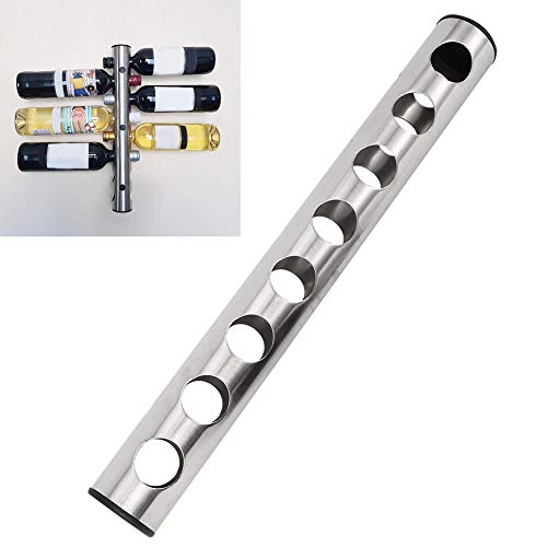 Wall Bottle Holder, Stainless Steel Wall Mounted Vertical Wine Holder Rack for Household Bar Supplies(Silver 8 Holes) Older Red Wine Bottle (stainless steel 8 holes)