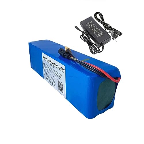 HefddEHY 48V 14Ah Lithium Battery,13S3P Lithium Ion Battery Pack,with XT60 Connector+54.6V 2A Charger,for 200W-750W E-Bike Electric Bicycle Scooter