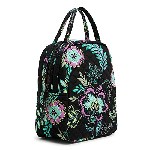 Vera Bradley Women's Cotton Lunch Bunch Lunch Bag, Island Garden - Recycled Cotton, One Size