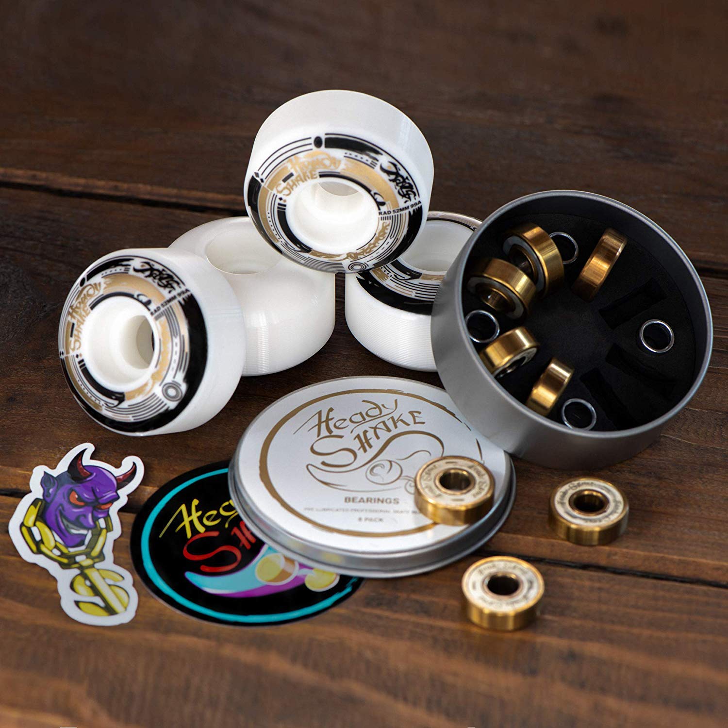 Heady Shake Pro Skateboard Wheels Rad Mode 52mm 99a, Skateboarding Accessory for Fast Momentum, Smooth Rides, Enhanced Grip, 4 Pack with Skate Sticker