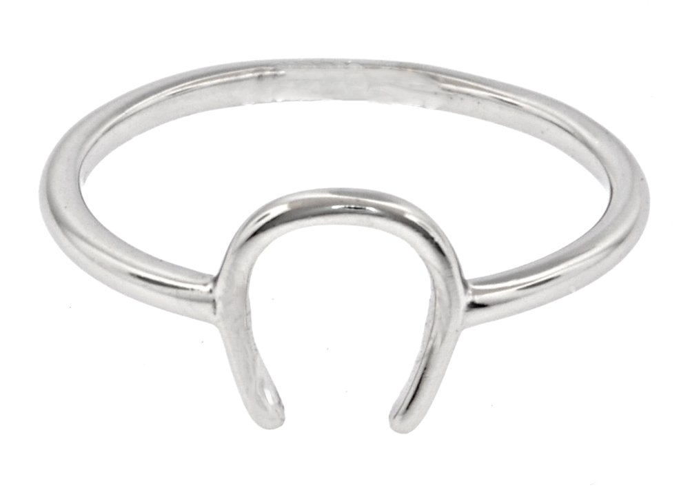 Heartbeat Sterling Silver Lucky Horseshoe Ring (6)