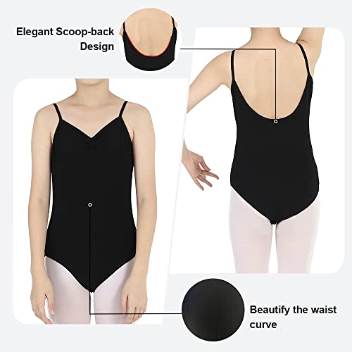 Linden Ridge Ballet Leotards for Girls,Gymnastics Leotards for Girls Dance Performances (XX-Large(150), Black)
