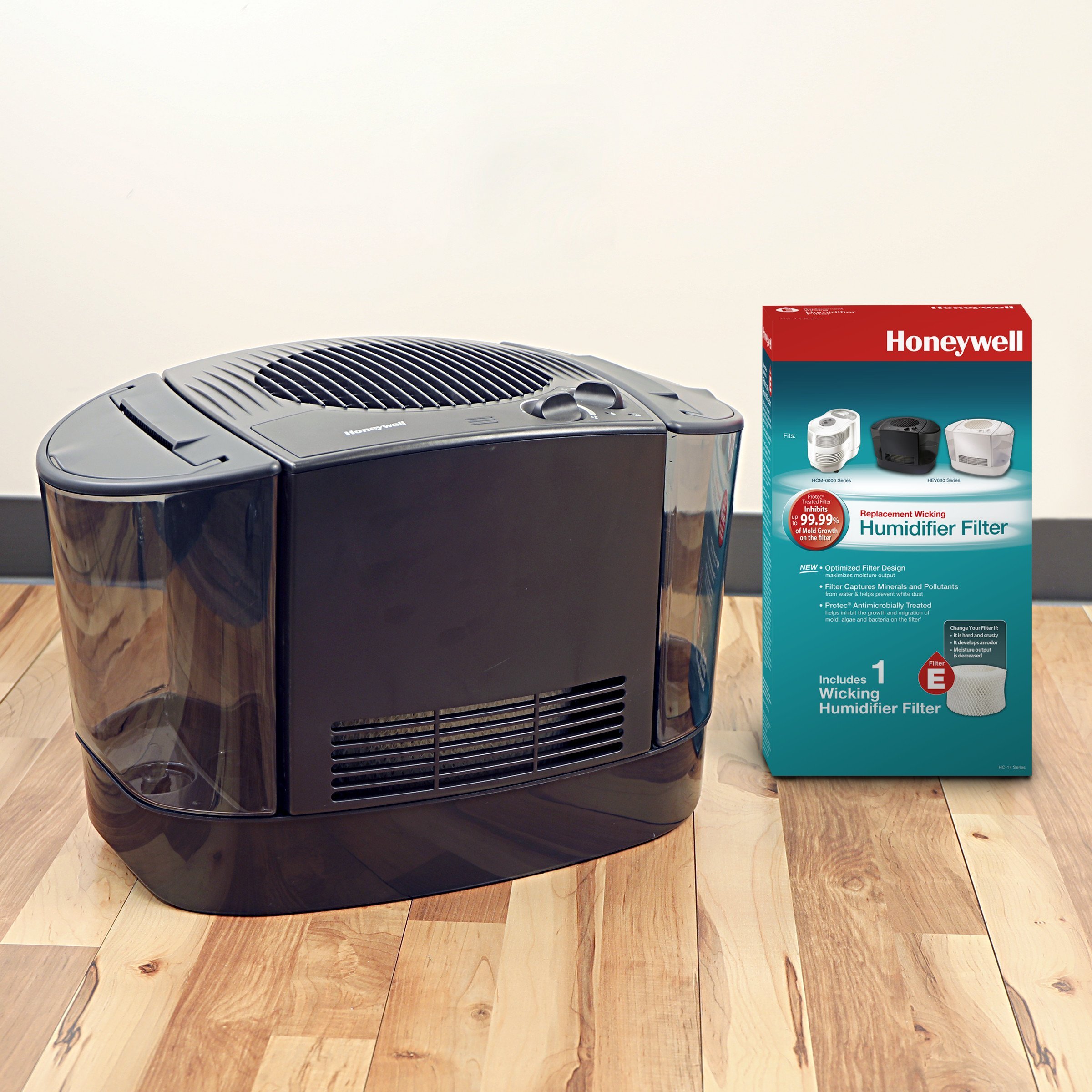 Honeywell HEV685B Easy-to-Care Cool Moisture Console Humidifier, Black β Humidifier for Bedroom, Home or Office