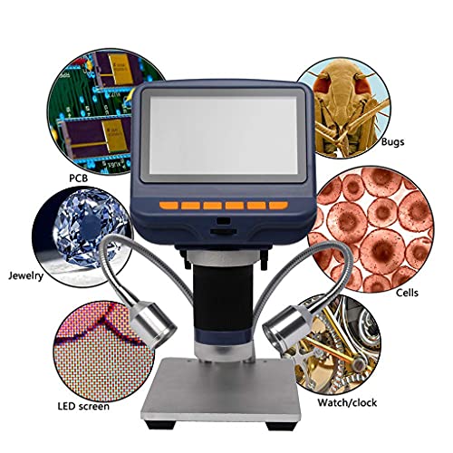SLNFXC 220X Desktop Electronic Digital Stereo Microscope for Soldering Repairing with 4.3-inch Screen LED Light